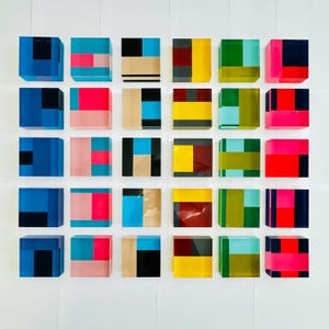 Acrylic Block Wall Art: Geometric Design, Set of 6 - Etsy