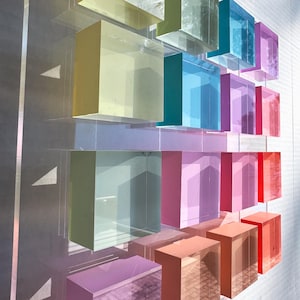 Acrylic Panel With Soft, Pastel & Vibrant Clear Blocks | Relaxing and Refreshing | Cube Art | 3d ...
