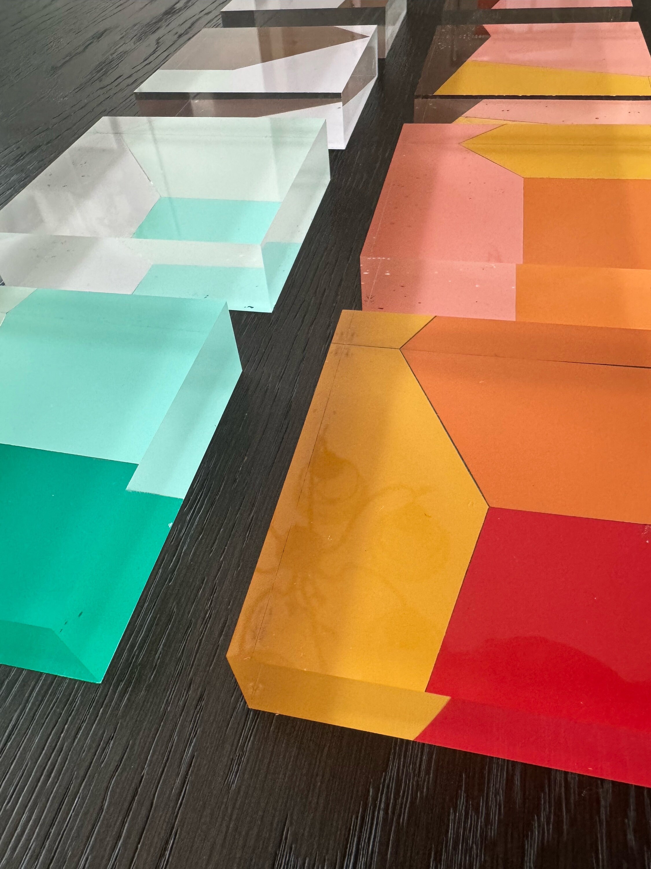 Set of 8 Floating Plexiglass Blocks Wall Decor on 12x24inch Acrylic ...