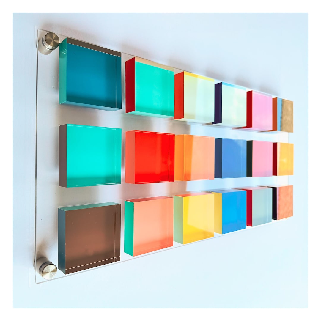 3D Acrylic Block Wall Art: Modern Colorful Sculpture - Etsy