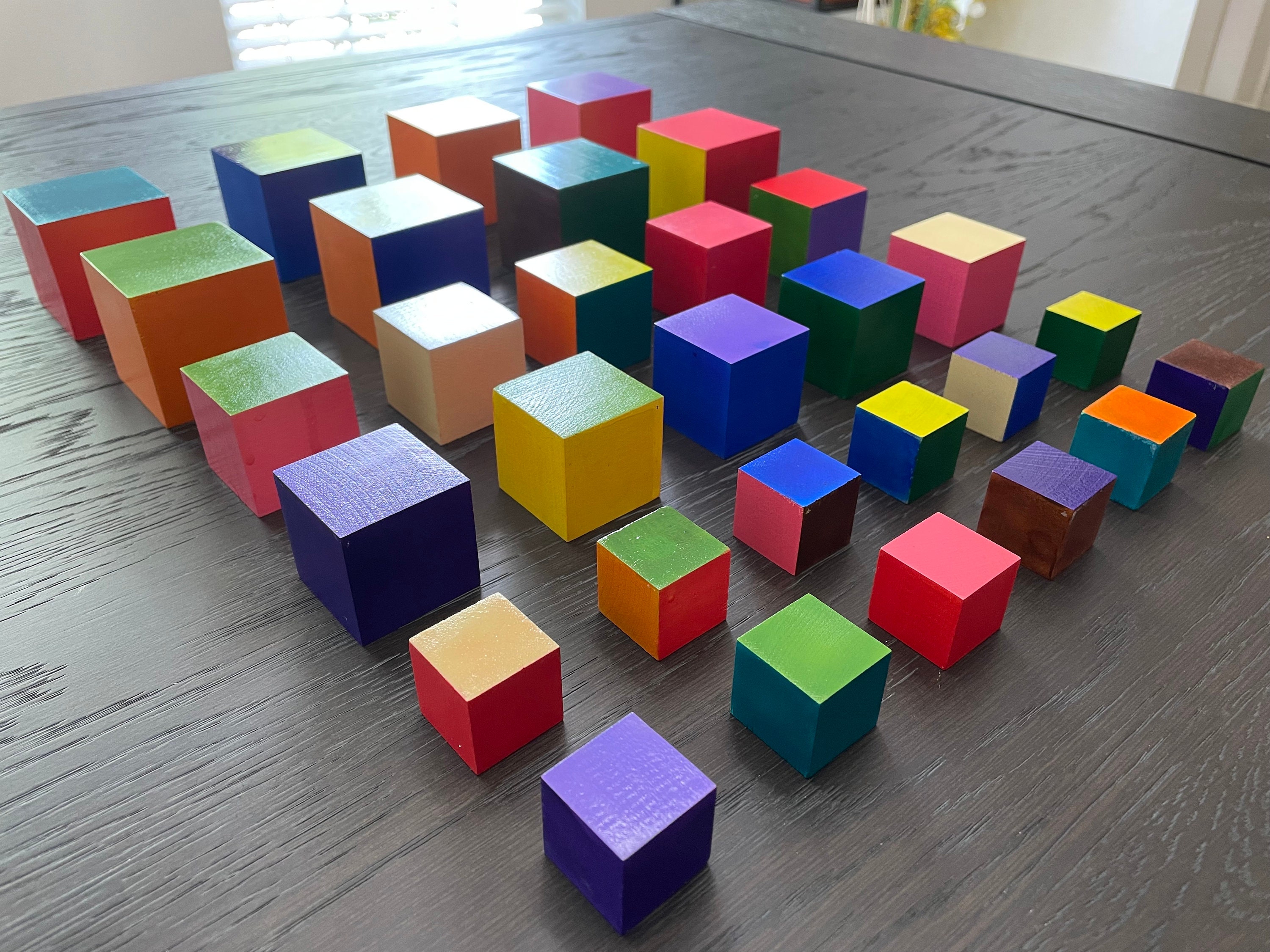 Packs of 20 Captivating 3D Wooden Wall Cubes in a Kaleidoscope of ...