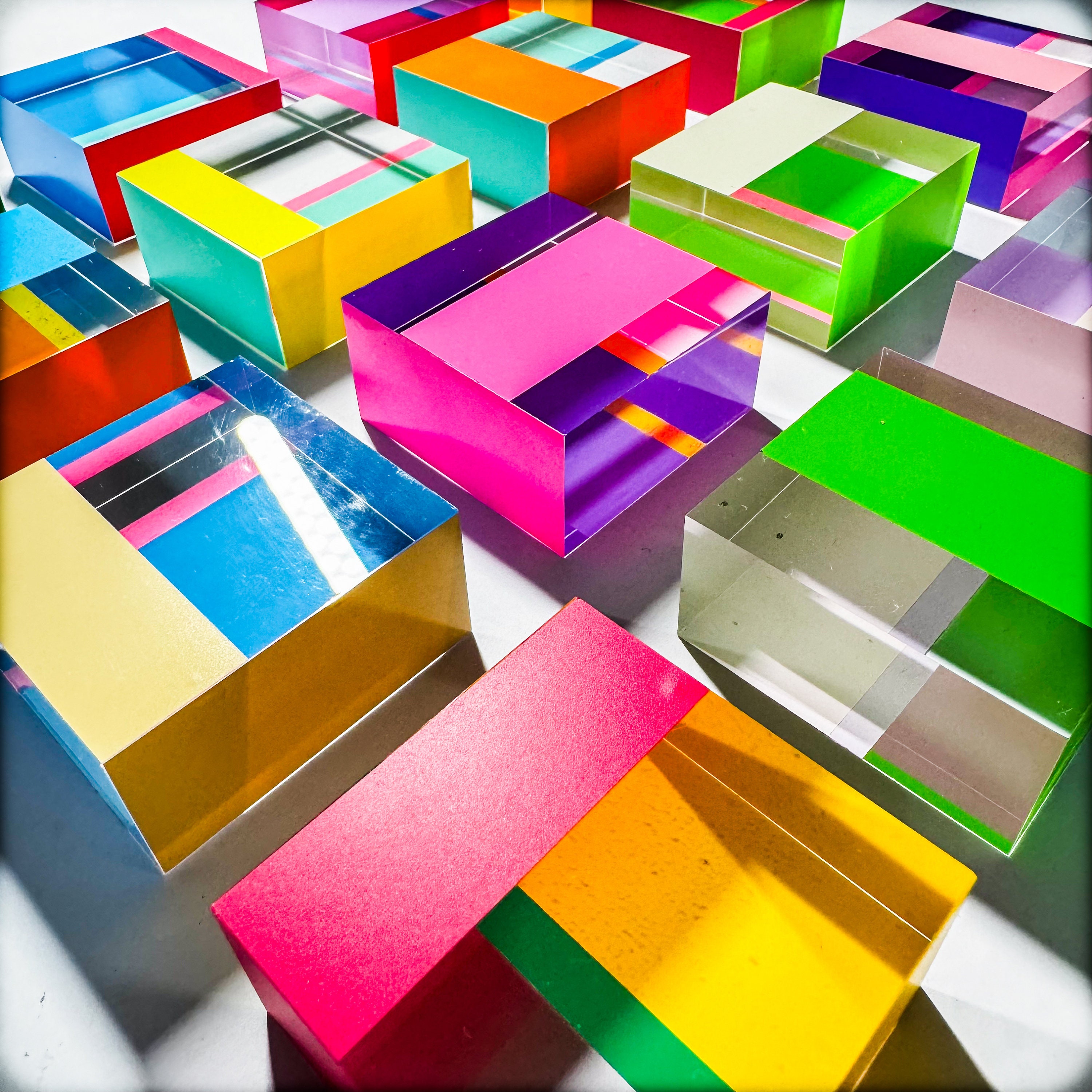 Acrylic Block Wall Art, Candy Color Geometric Sculpture - Etsy