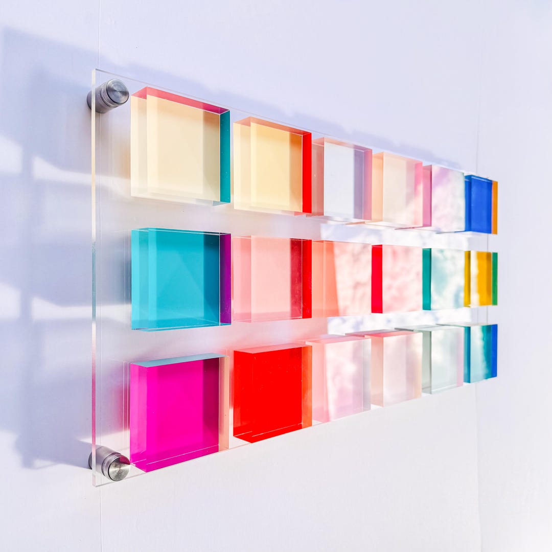 Acrylic Block Wall Art: 3D Sculpture, Modern Colorful Decor - Etsy