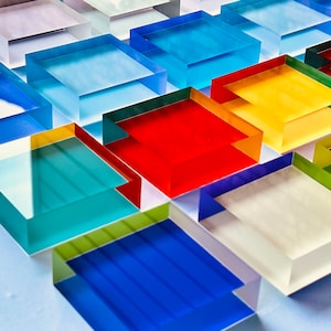 Hand Crafted Clear Blocks for Wall Decor, Colored on 3 Sides | Cube Art ...