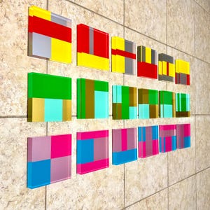 Acrylic Block Wall Art: Geometric Design, Set of 6 - Etsy