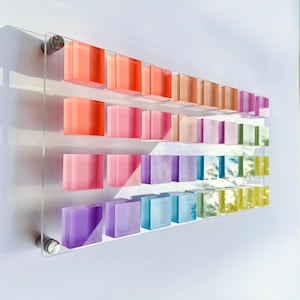 3D Cube Wall Art: Pastel Acrylic Blocks on Panel - Etsy