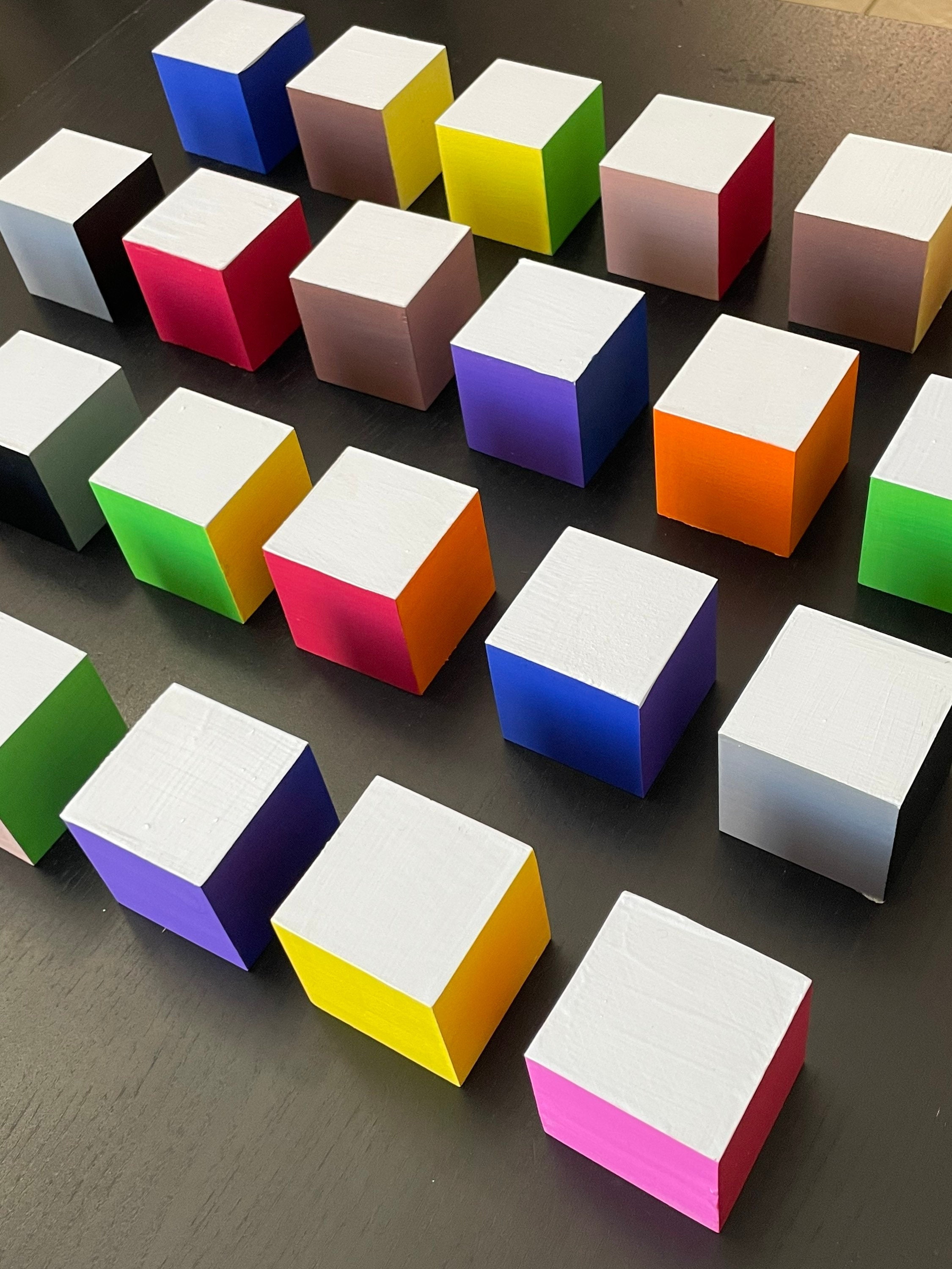 3d Wall Art.colored Blocks.painted Cube Art.wooden Wall Art.geometric ...