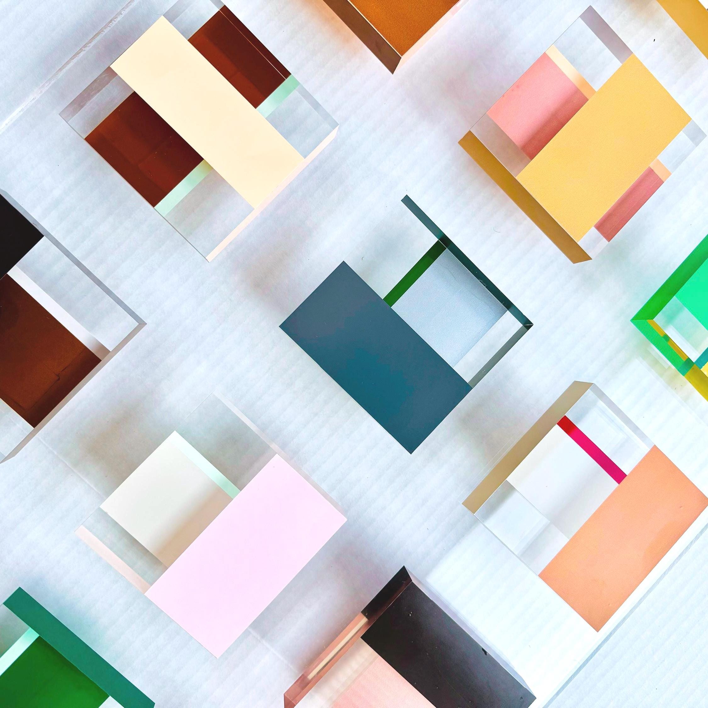 3D Acrylic Block Wall Art, Modern Geometric Sculpture. Luxury ...
