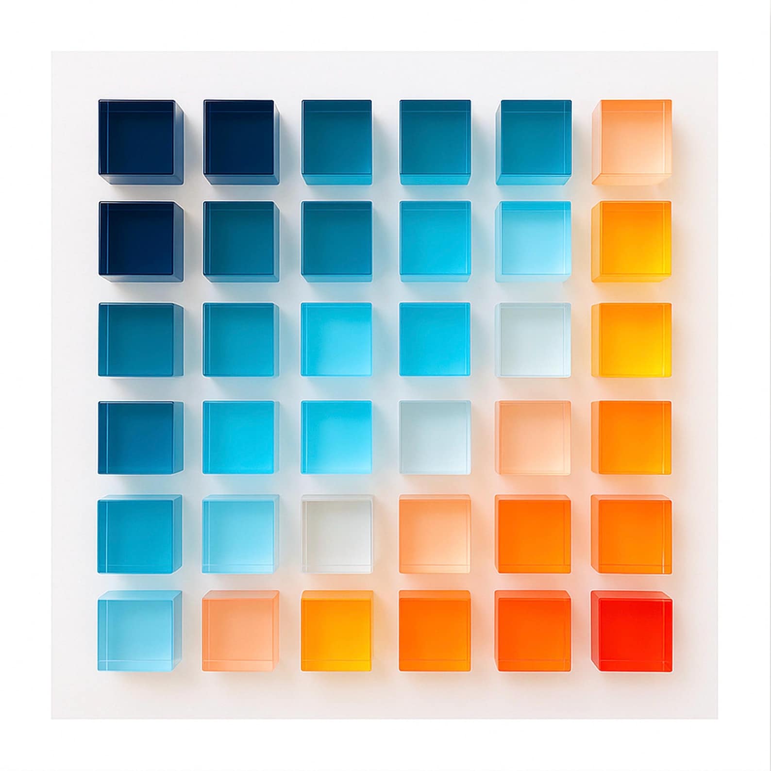 Geometric Acrylic Wall Sculpture – 3D Block Art, Custom Colors - Etsy