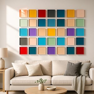 Hand Crafted Clear Block for Wall Decor, Colored on 3 Sides | One Block ...