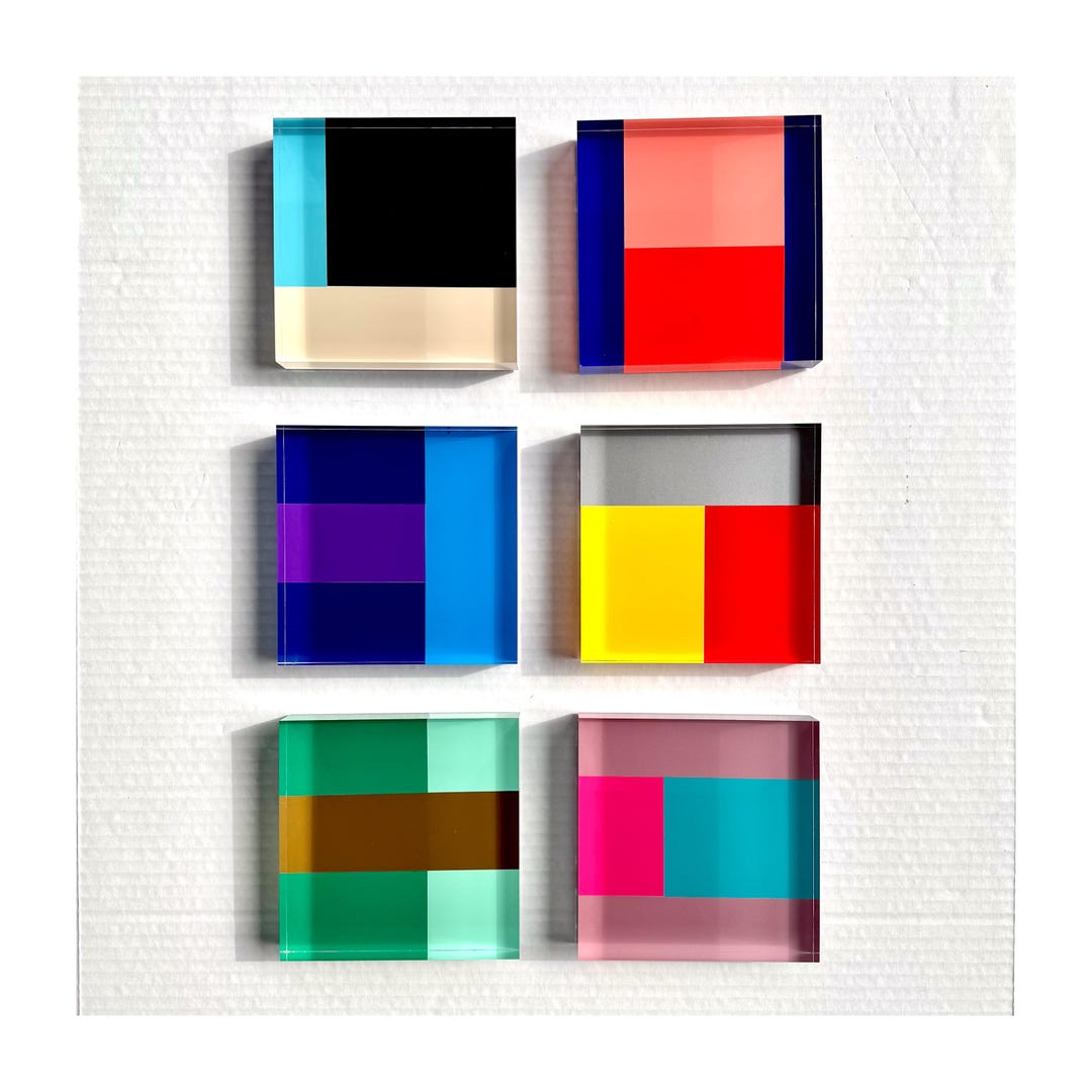 Acrylic Block Wall Art: Geometric Design, Set of 6 - Etsy