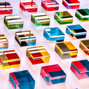 Acrylic Block Wall Art: Geometric Design, Set of 6 - Etsy