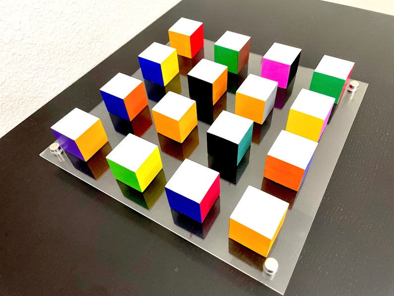 3D Cube Wall Art: Acrylic Panel Geometric Pop Art Decor - Etsy