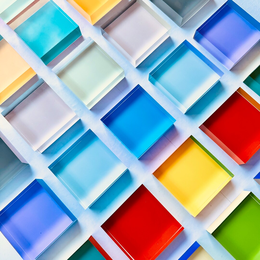 Acrylic Block Wall Sculpture: 3D Geometric Pop Art, Set of 30 - Etsy