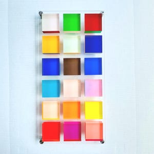 Acrylic Block Wall Art Panel: 3D Geometric Cube Decor, Customizable ...