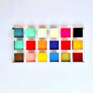 3D Acrylic Block Wall Art: Modern Colorful Sculpture - Etsy
