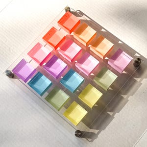 3D Cube Wall Art: Pastel Acrylic Blocks on Panel - Etsy
