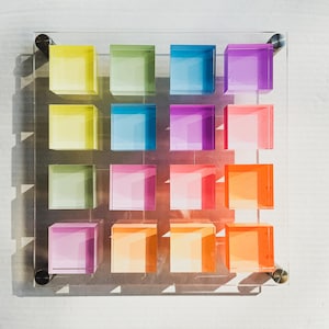 3D Cube Wall Art: Pastel Acrylic Blocks on Panel - Etsy