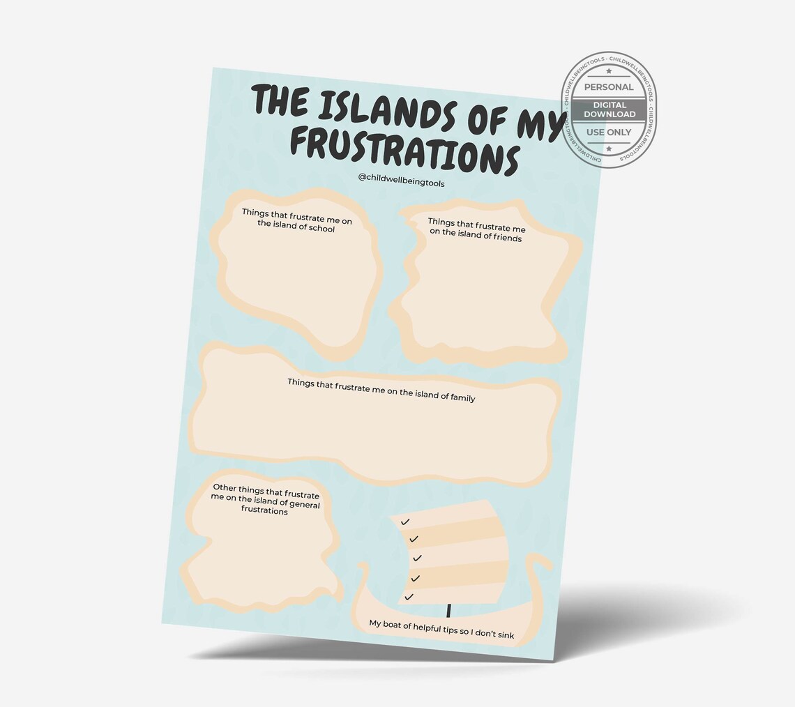 Feelings Worksheet: Frustration Exploration for Children (printable PDF ...