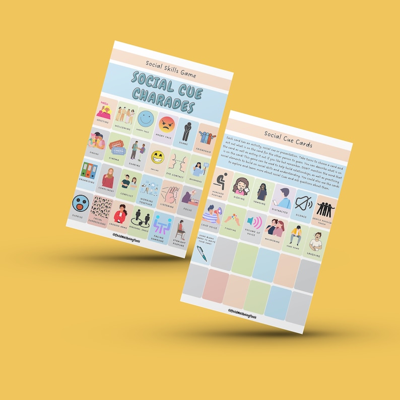 Social Cue Game DIGITAL GAME, Printable ASD Support Game Counselling ...