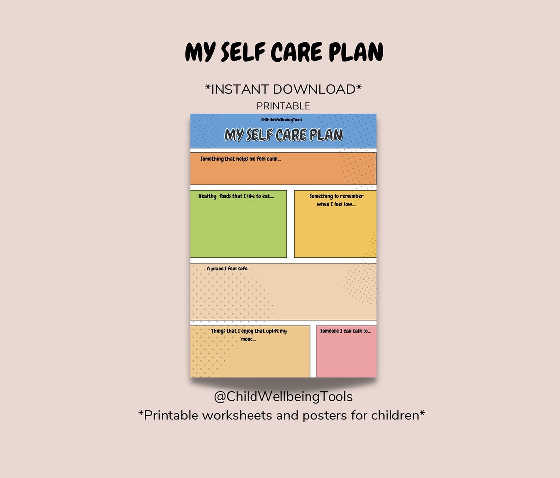 Self Care Plan DIGITAL Printable Journal Tool, Self Care Plan ...