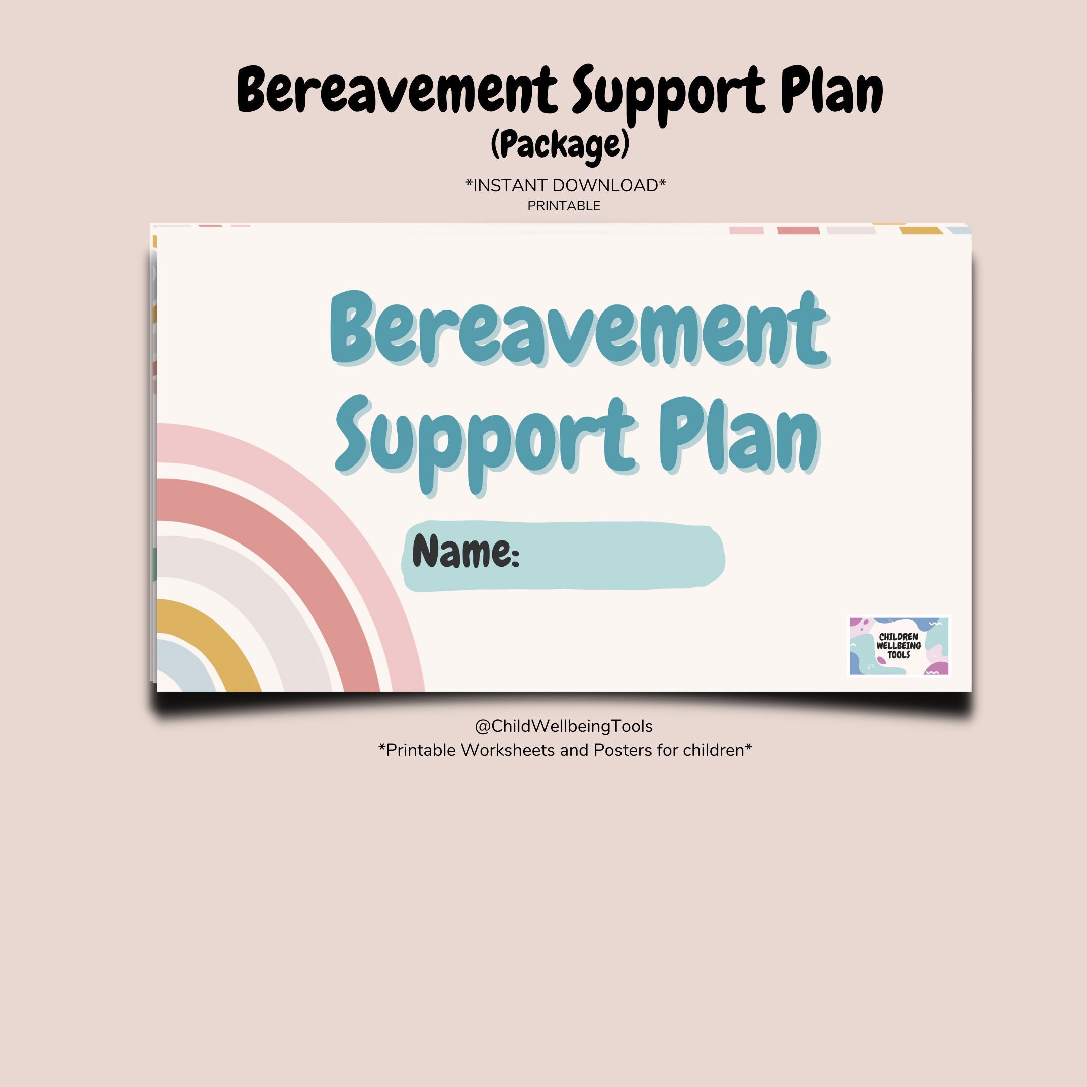 Bereavement Support Plan Printable Worksheet Planner Journal Insert ...