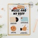Music Body Printable Worksheet for Kids Journal Insert Template for ...