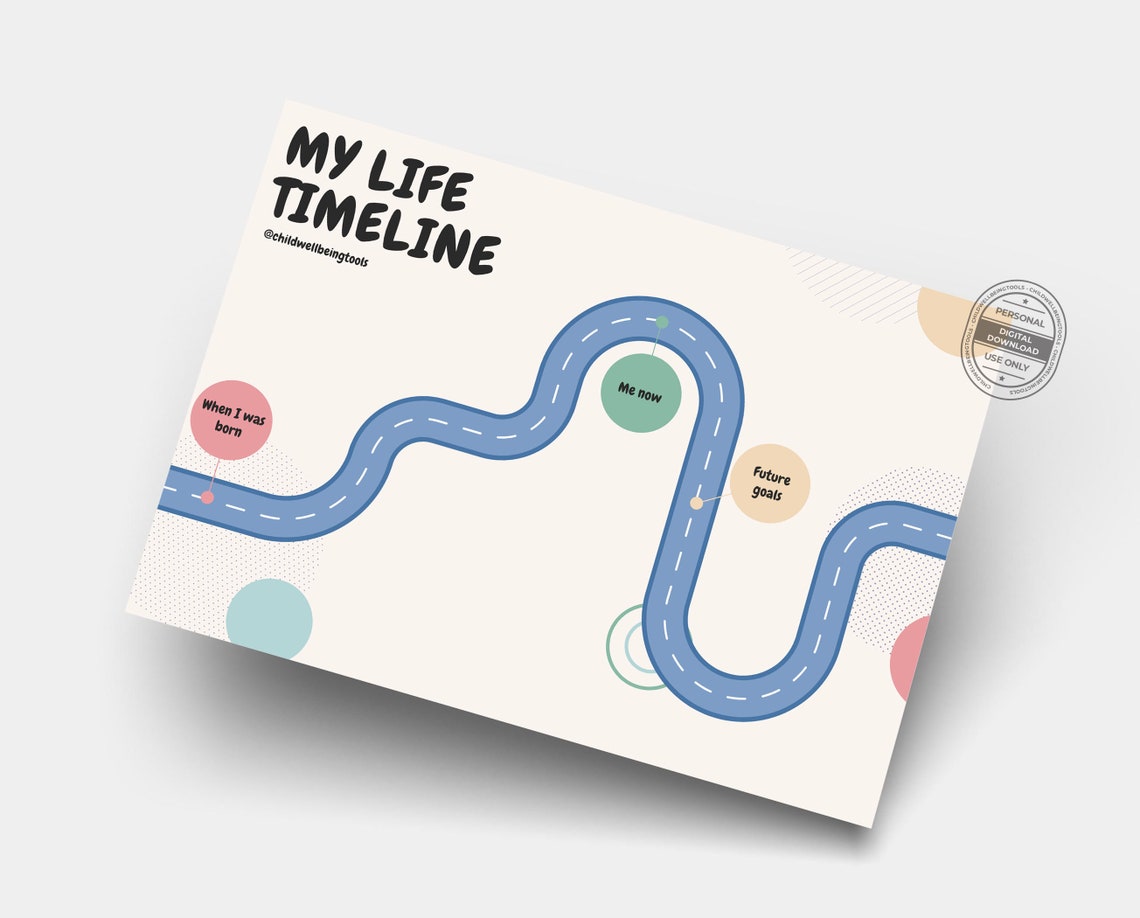 Kids Life Timeline Worksheet, Self Reflection Activity (digital ...