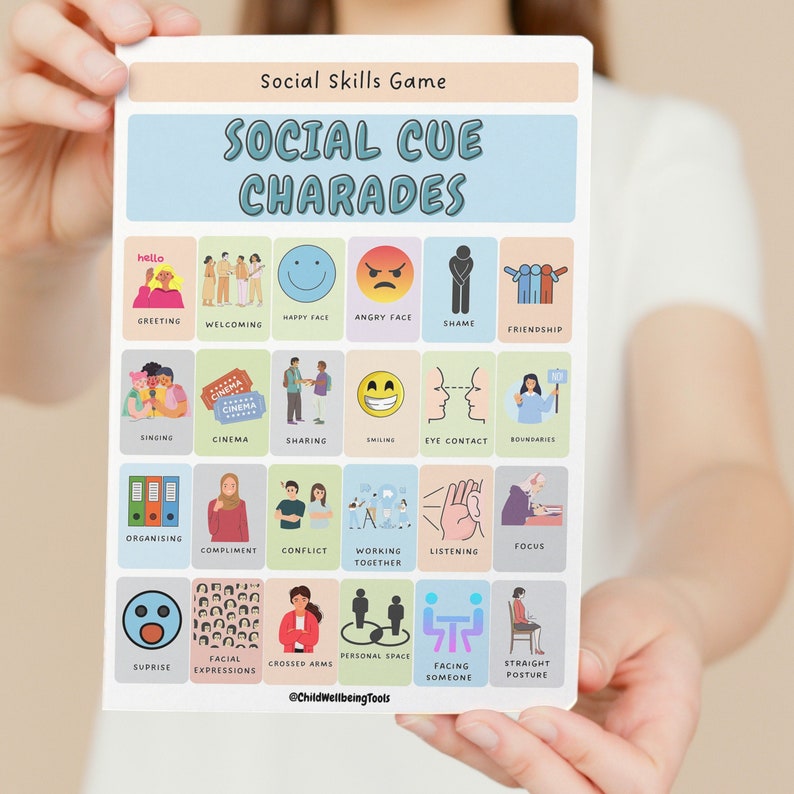 Social Cue Game DIGITAL GAME, Printable ASD Support Game Counselling ...