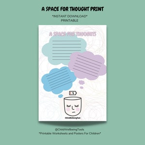 THOUGHT JOURNAL Notes Printable Worksheet Children Kids Template ...