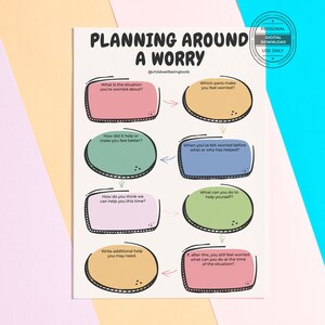 WORRY PLANNING Printable Worksheet for Kids Stress Management Journal ...