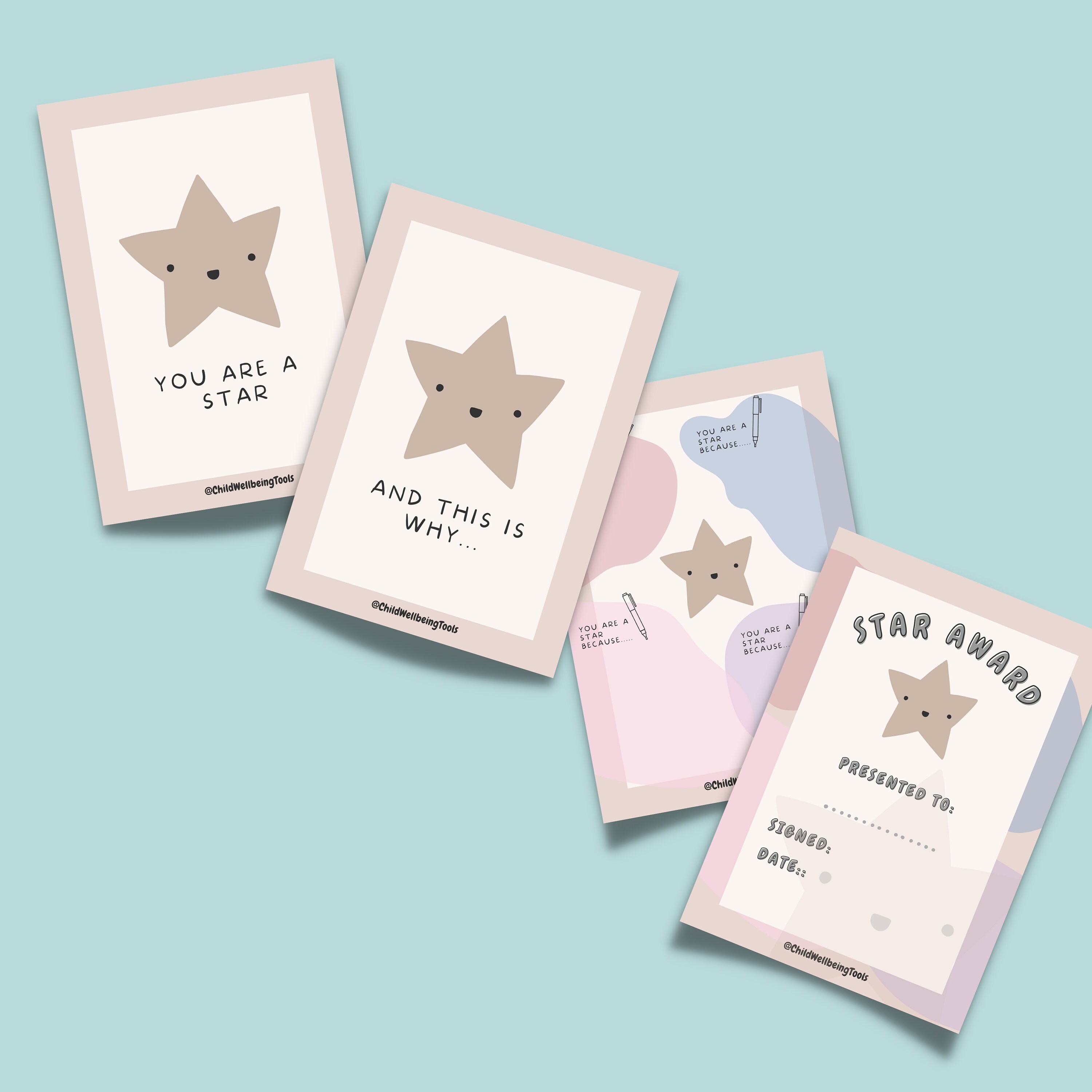 Childrens CERTIFICATE PACK DIGITAL, Praise Affirmation Star of the Week ...