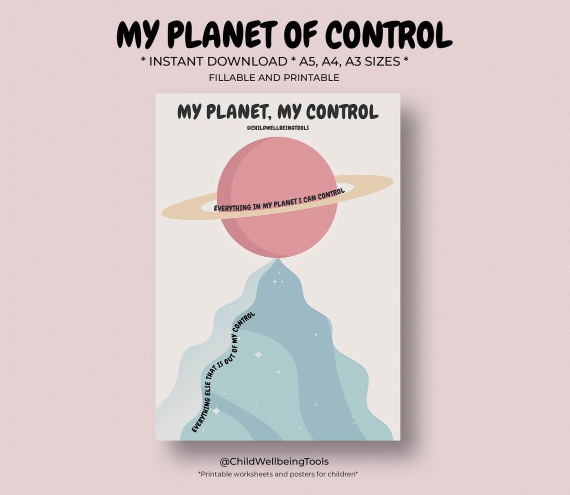 Circle of Control Concern Influence Printable Worksheet for Children ...