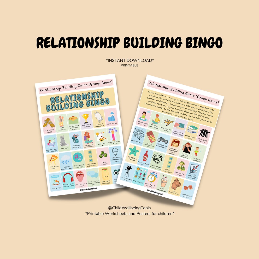 RELATIONSHIP Building Bingo DIGITAL Game, Relationship Building ...
