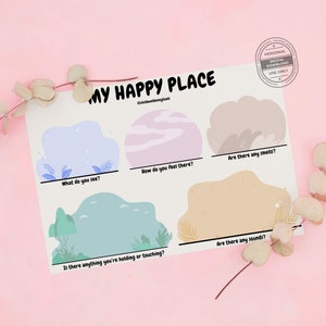 MY HAPPY PLACE Printable Worksheet Kids Positivity Journal Insert ...