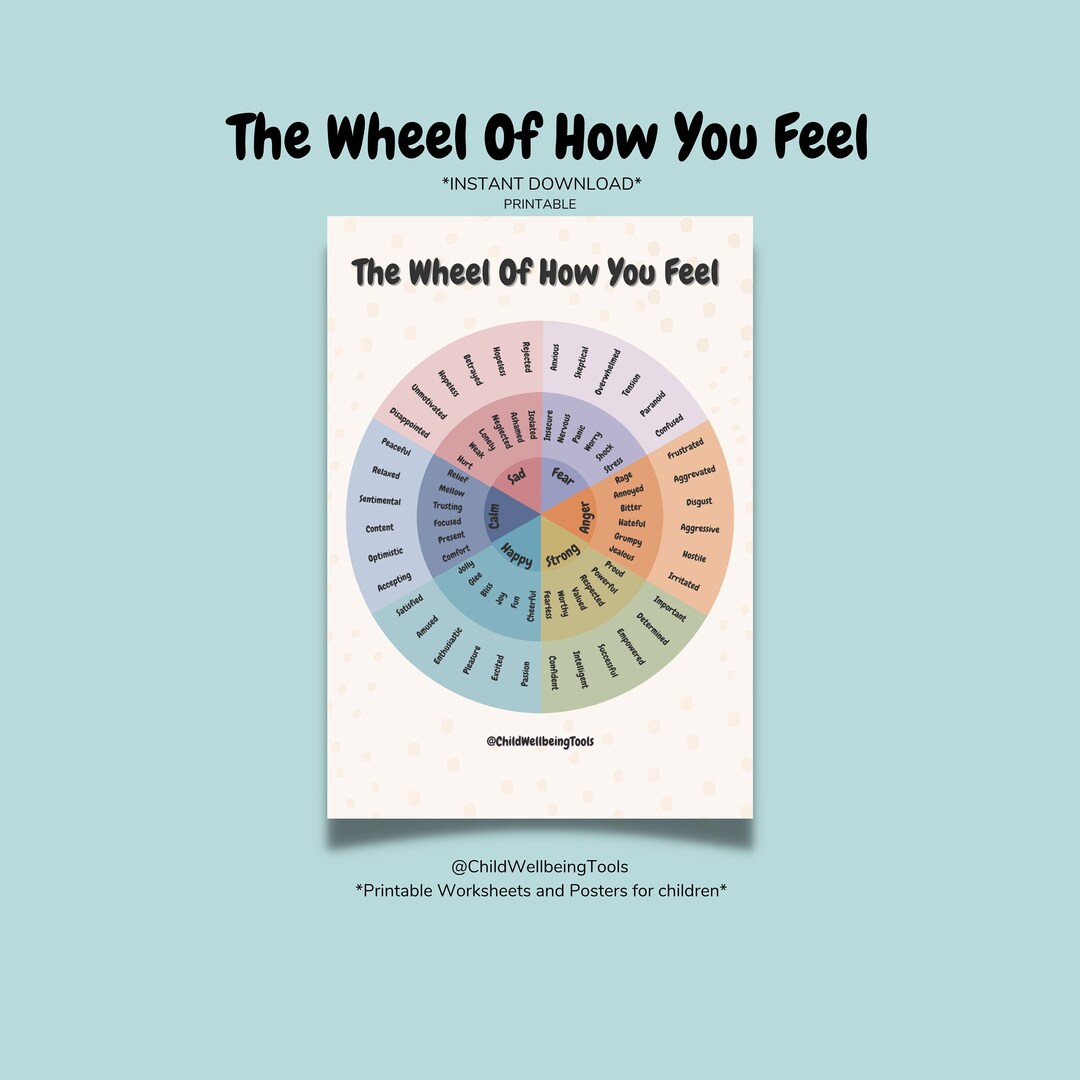 The Wheel of How You Feel Printable Sheet Planner Journal Insert ...