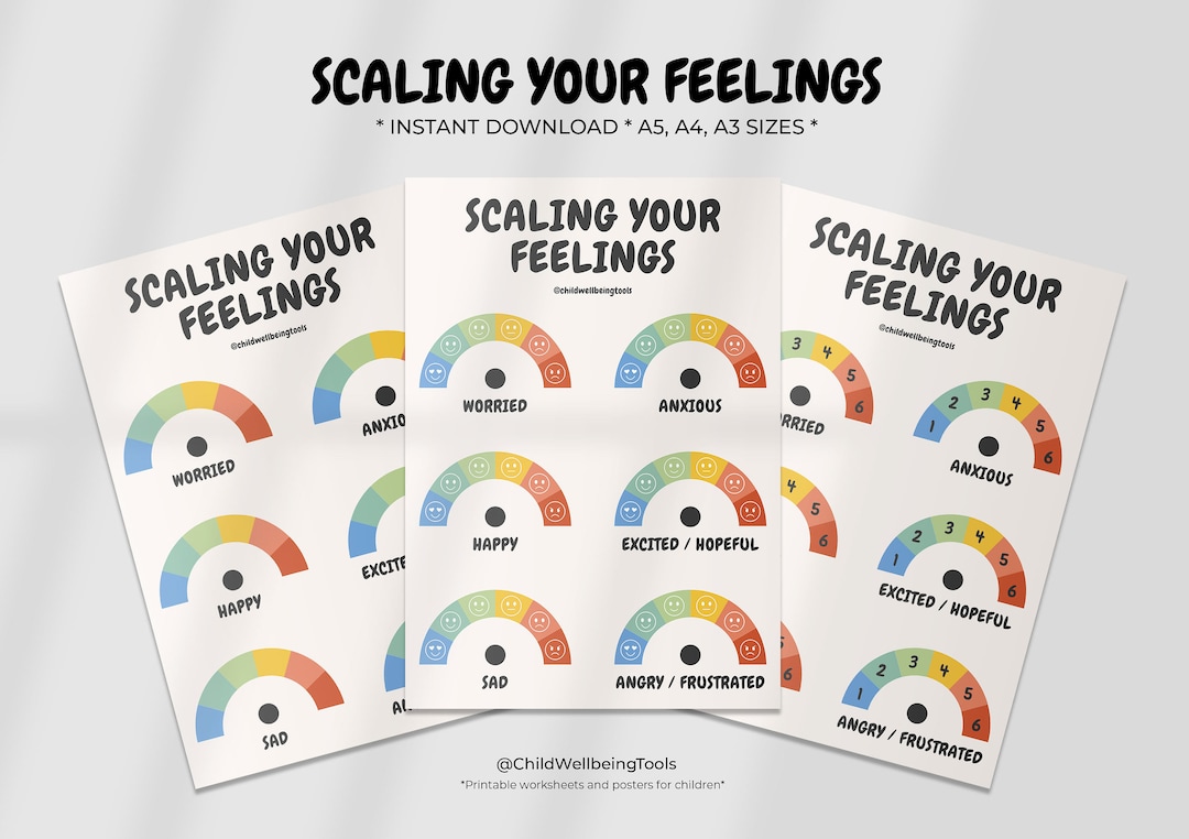 SCALING FEELINGS Printable Chart Worksheet Planner for Kids - Etsy UK