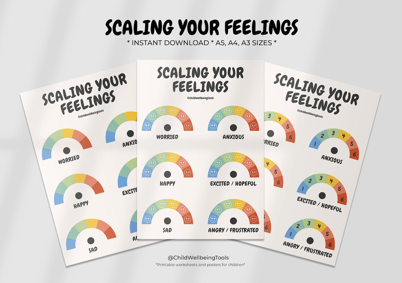 SCALING FEELINGS Printable Chart Worksheet Planner for Kids - Etsy UK