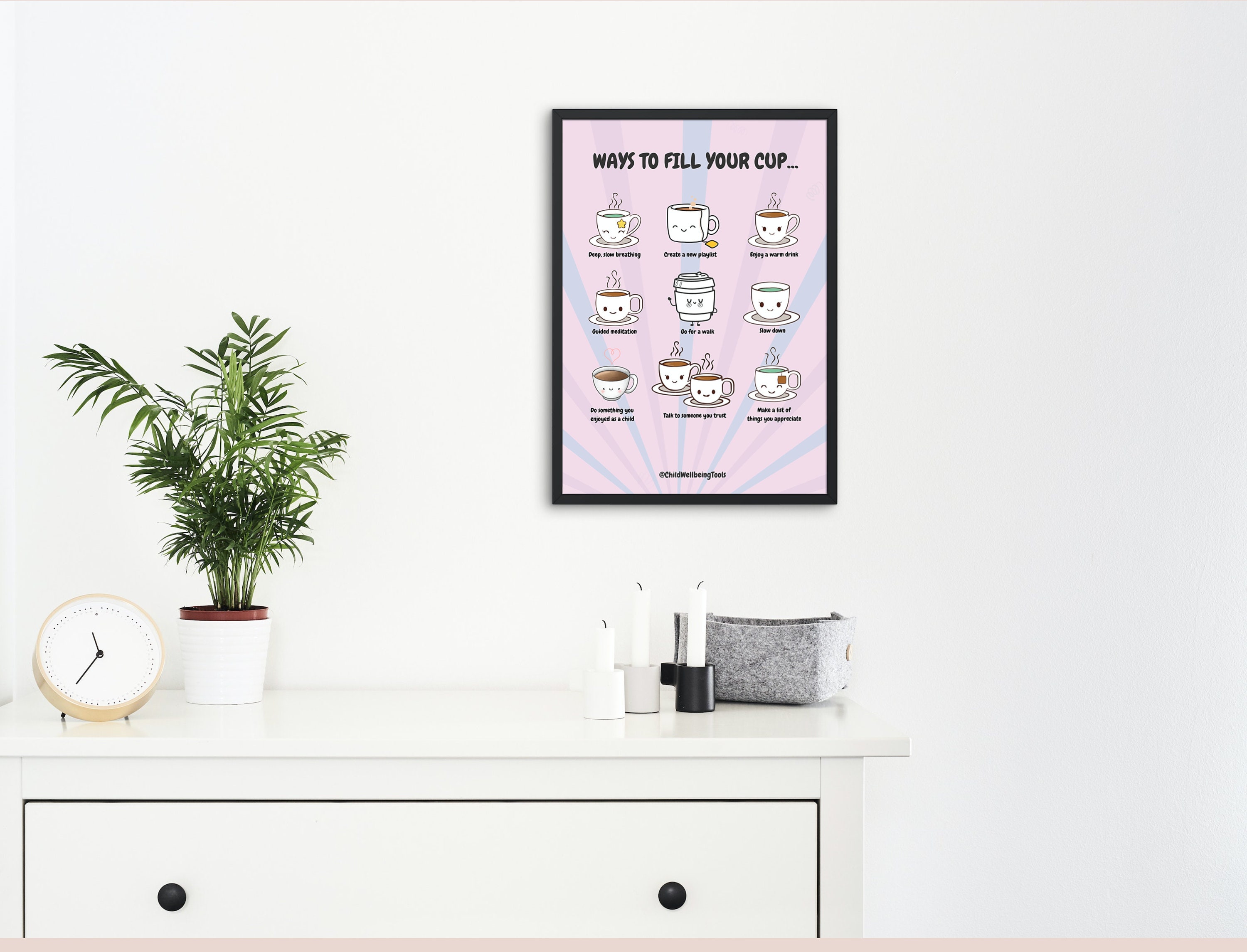 Ways to Fill Your Cup Wellbeing DIGITAL Print Mental Health Poster Art ...
