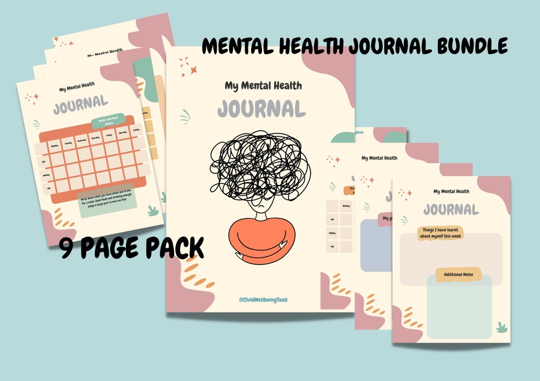 MENTAL HEALTH Support Pack Digital Printable Journal Tool, Wellbeing ...