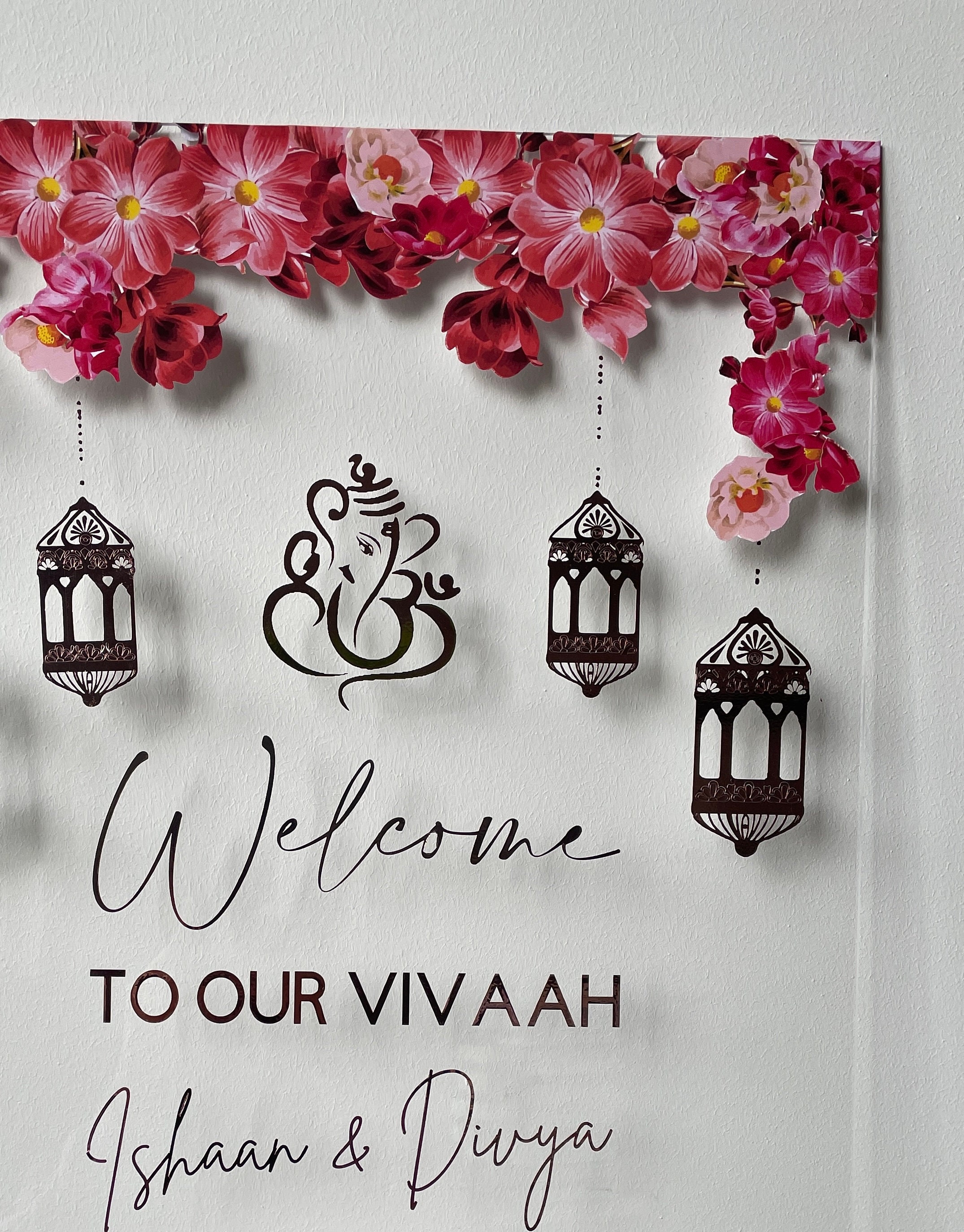 Indian Wedding Welcome Board as Hindu Welcome Signage, Hindu Wedding ...