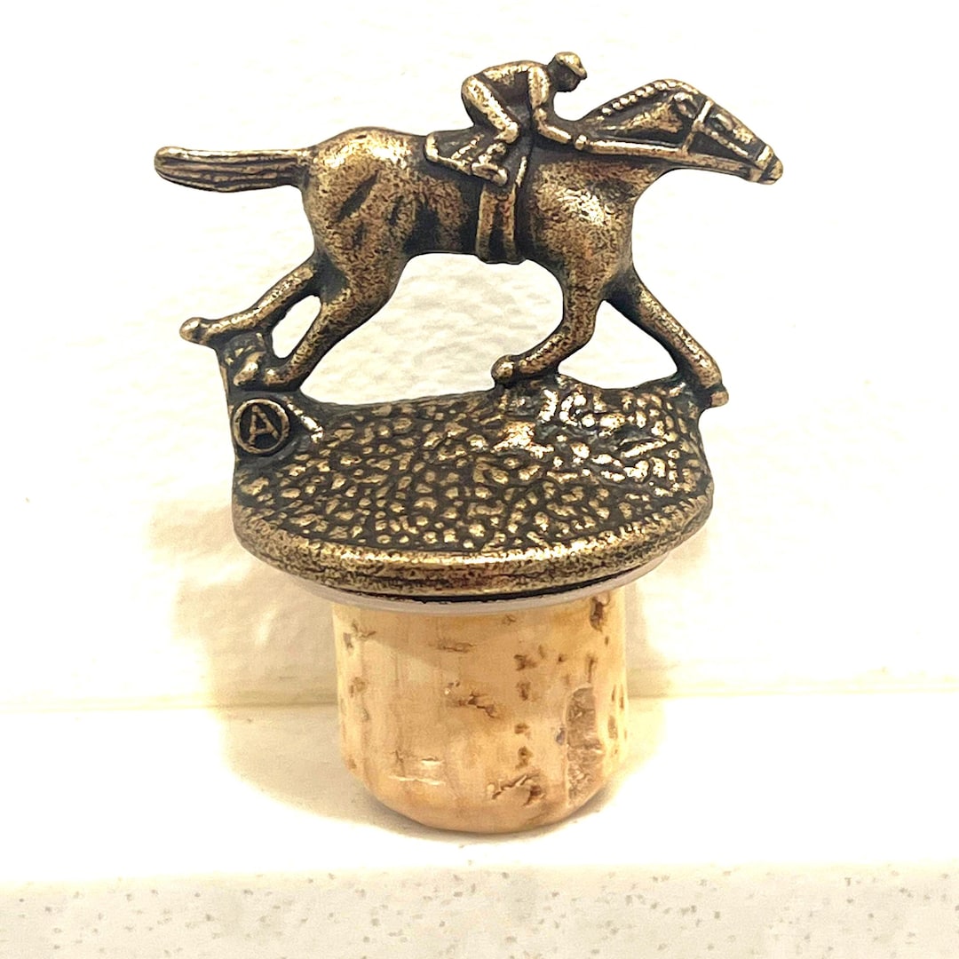 Vintage Blanton's Bourbon Bottle Stopper: Jockey and Race Horse Letter ...