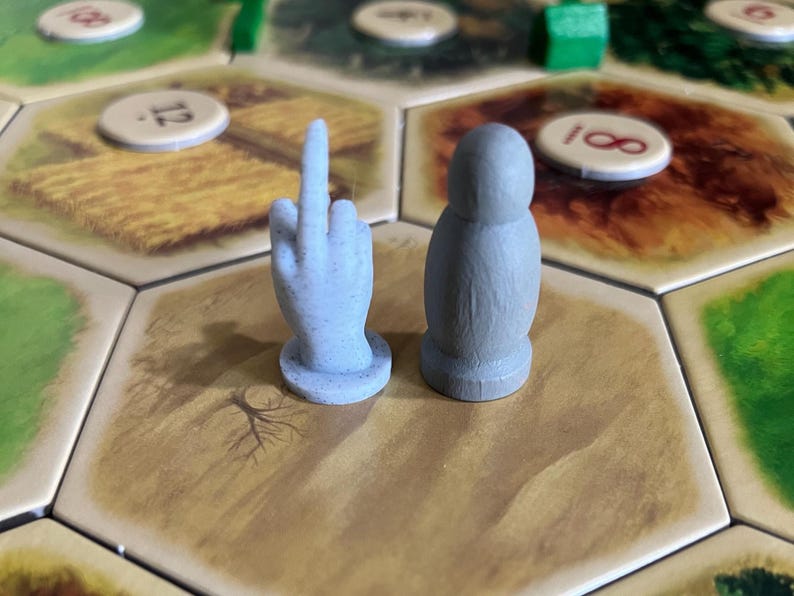 Catan Robber Middle Finger Replacement Piece - Funny Board Game Add-on ...