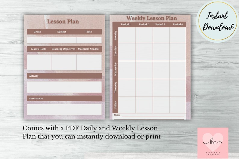 Printable and Editable Canva Lesson Plan Template Daily - Etsy