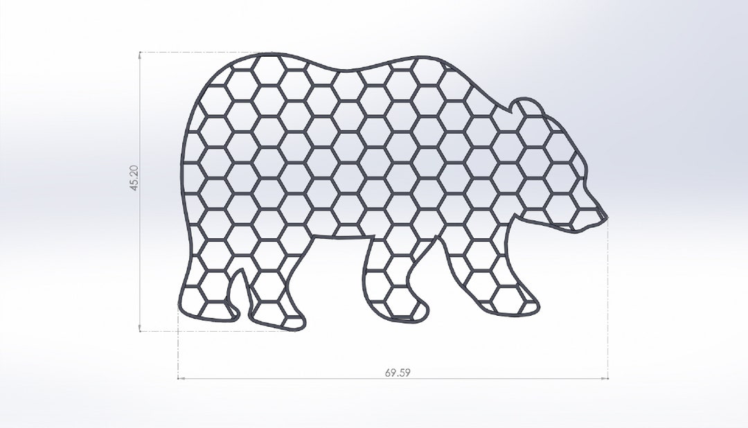 DXF Files - Geometric Hexagon Bear Wall Art 45x70 Inches - DIGITAL FILE ...