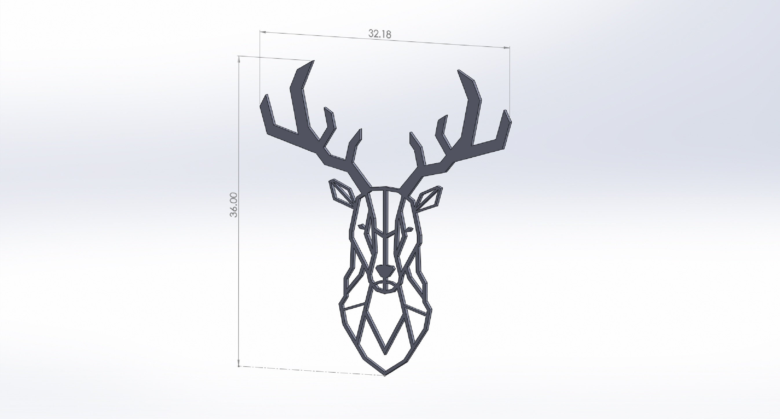 DXF File - 36 Inch Geometric Deer Head Wall Art - DIGITAL FILE - Etsy