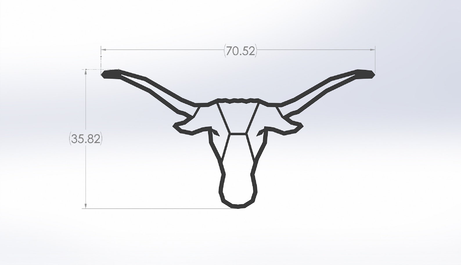 DXF File - 36 Inch Tall Longhorn Geometric Wall Art - DIGITAL FILE - Etsy