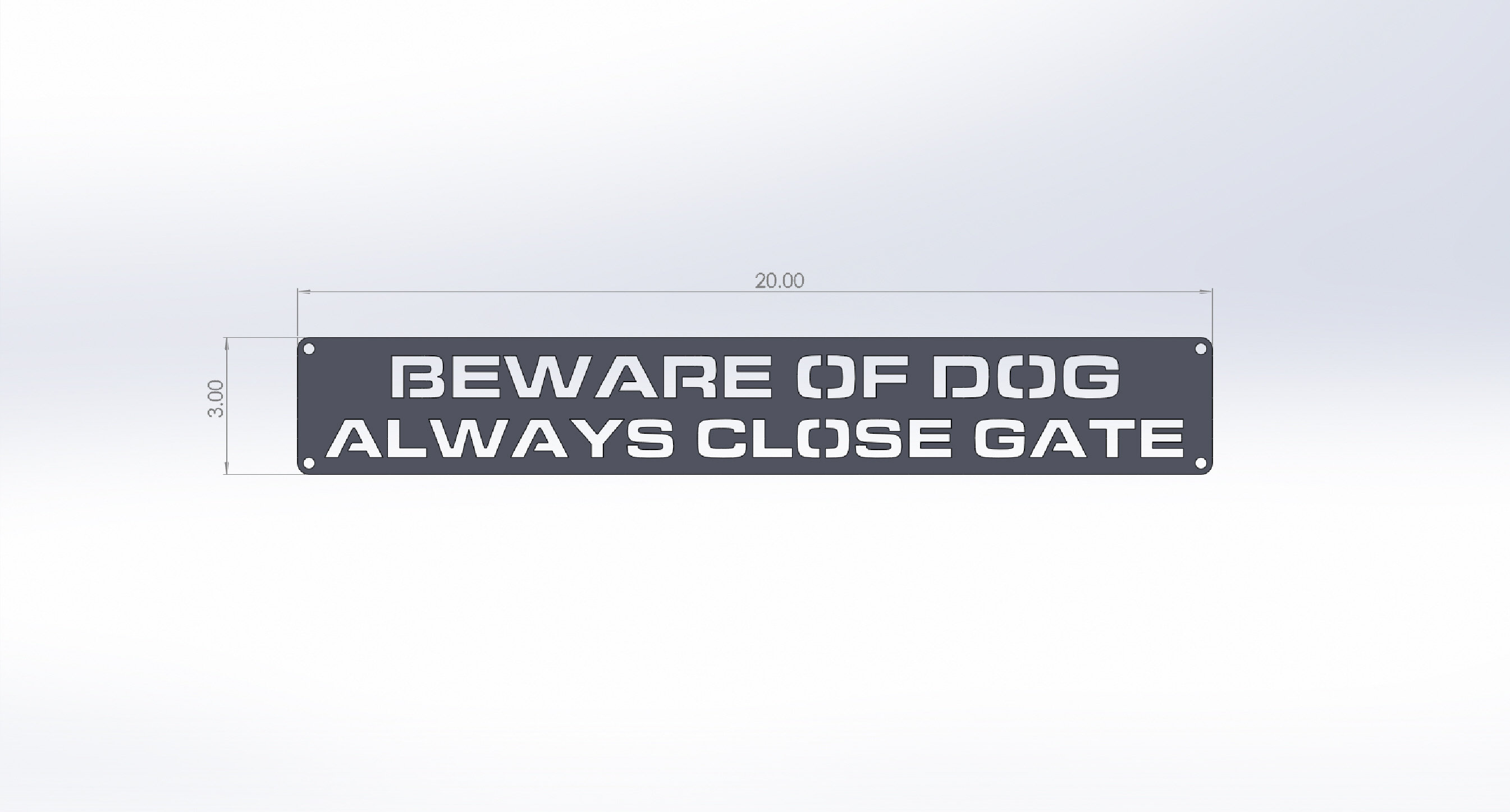 Ready to Cut DXF File - Beware of Dog Always Close Gate Sign - DIGITAL ...