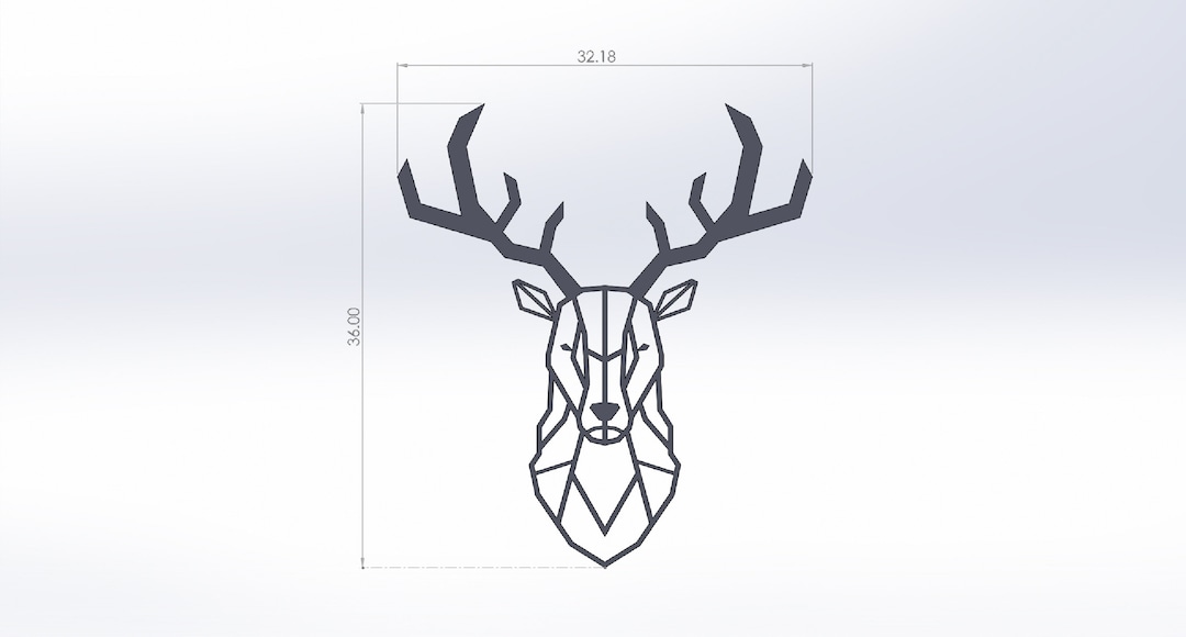 DXF File - 36 Inch Geometric Deer Head Wall Art - DIGITAL FILE - Etsy