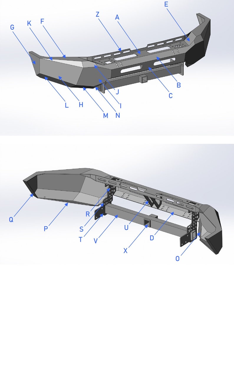 DXF Files - 2nd Gen Dodge Ram 2500 3500 Cummins Front Bumper - DIGITAL ...